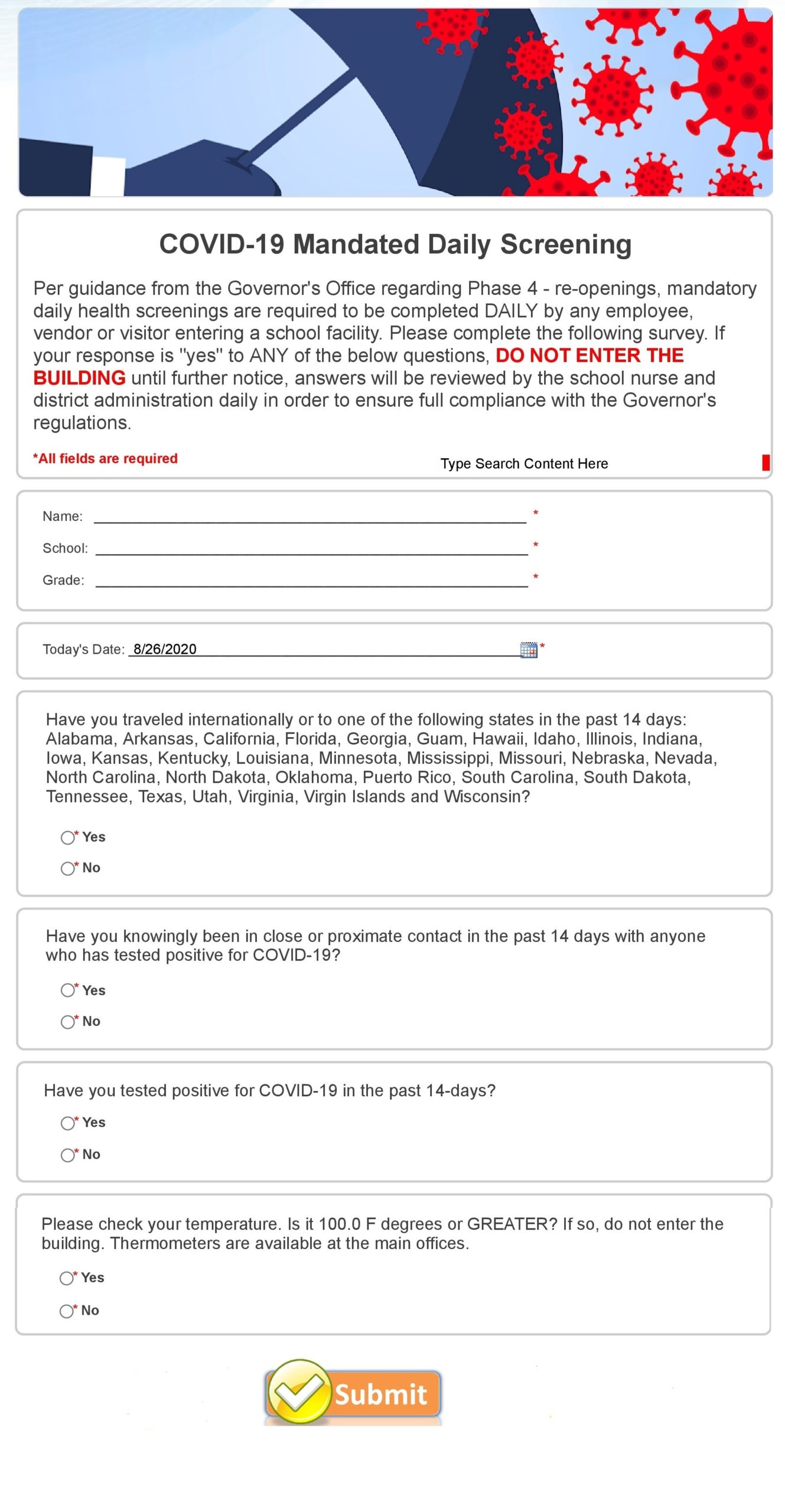 Learn More About BCSD's COVID-19 Daily Health Screening Form | Berlin ...