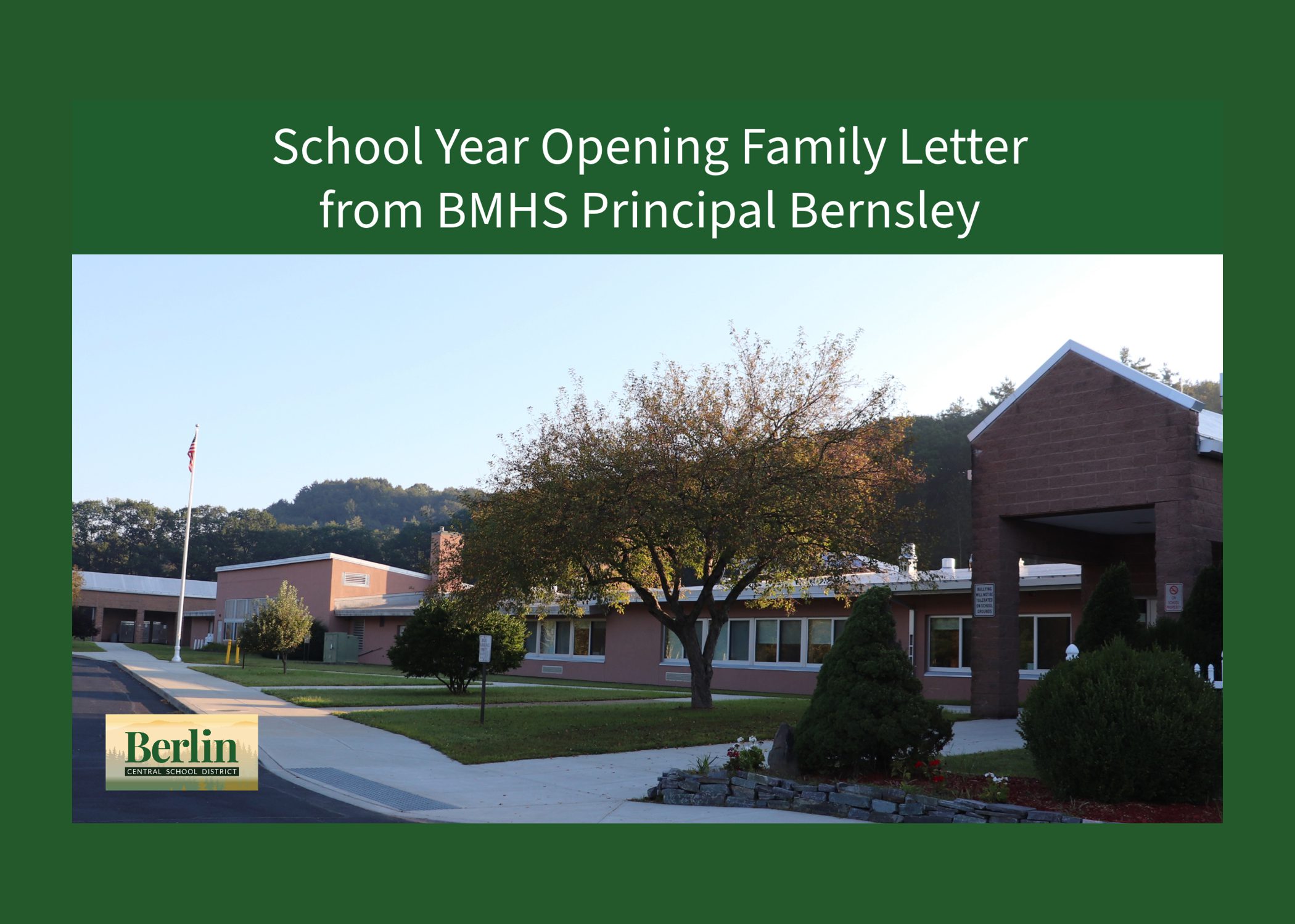 BMHS Family Letter from Principal Bernsley | Berlin Central School District